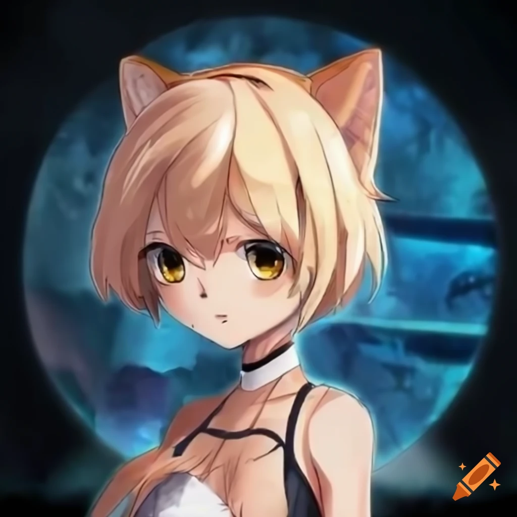 Anime cat circular avatar for video games on Craiyon