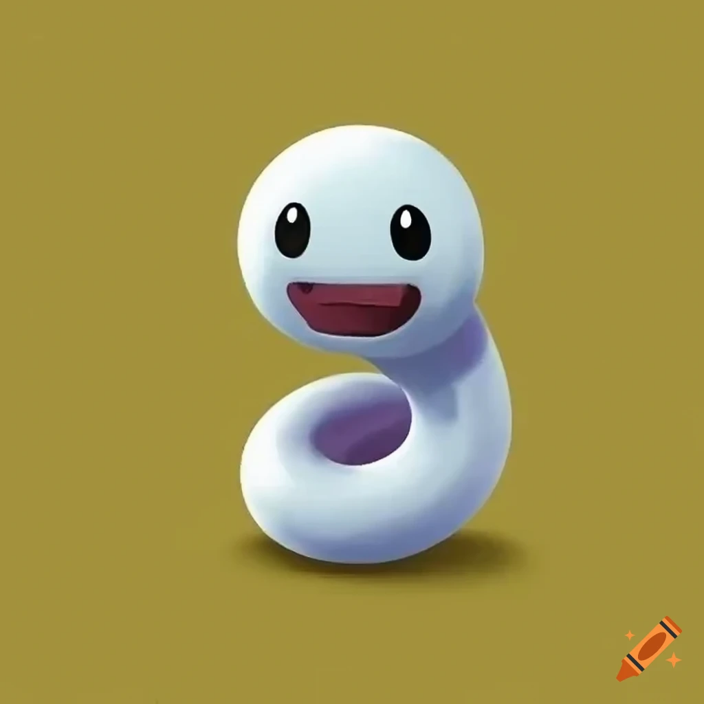 White wiggling worm pokemon popping out of the ground on Craiyon
