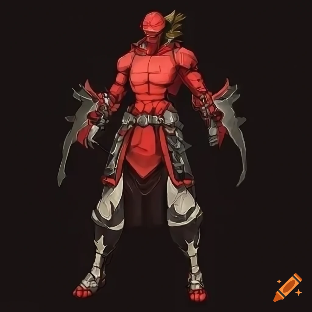 Anime-style virtual character in red armor