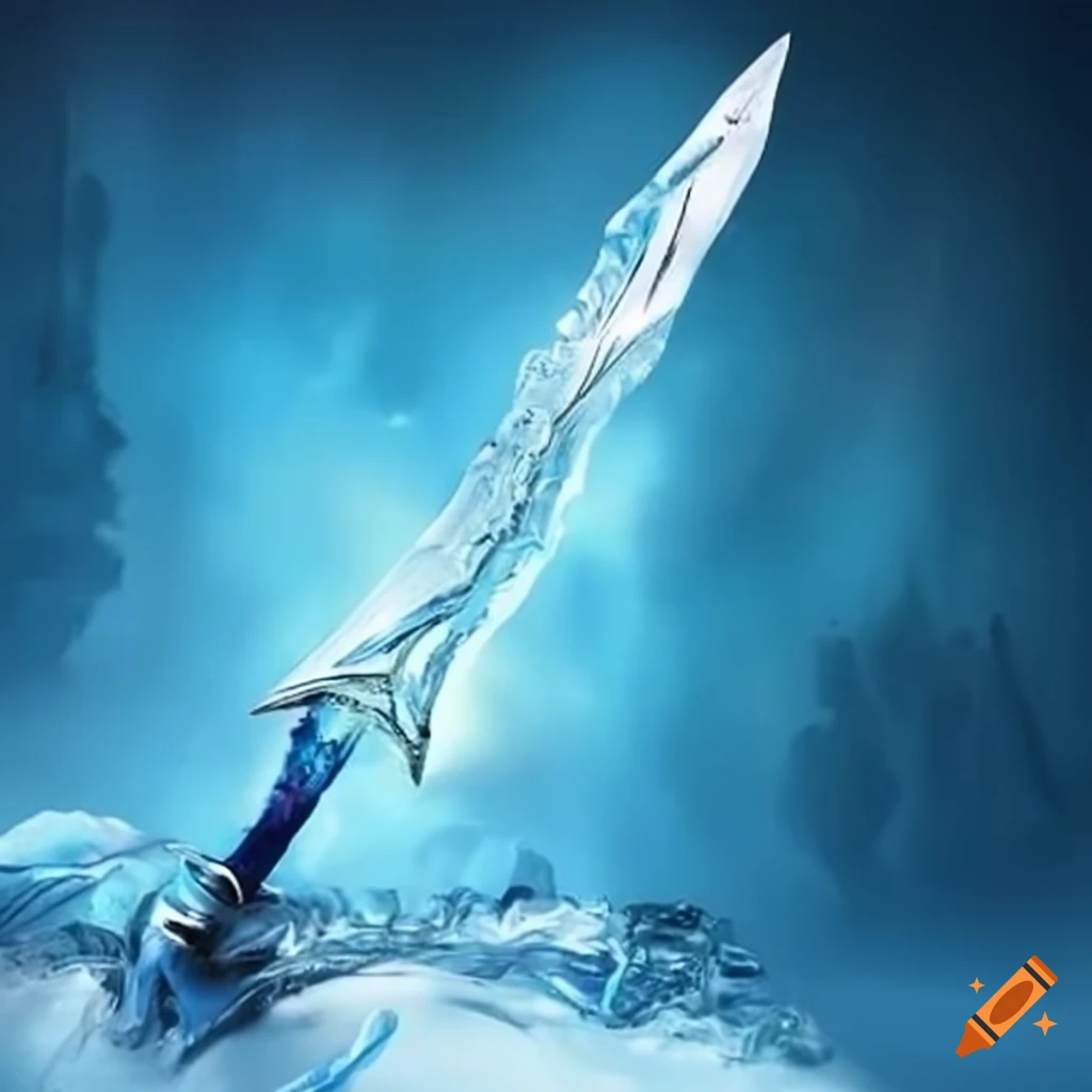 Image of an ice sword on Craiyon