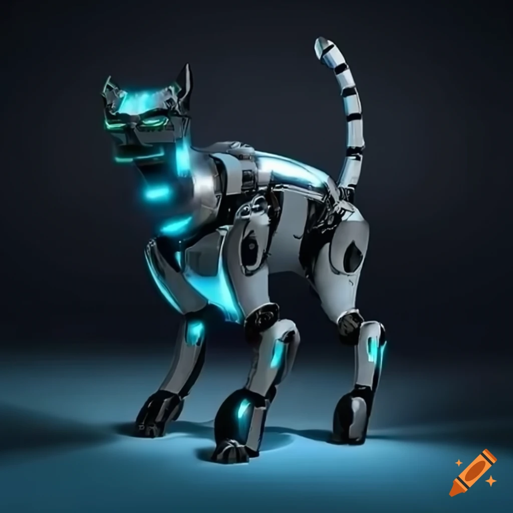 Image of a robotic big cat on Craiyon