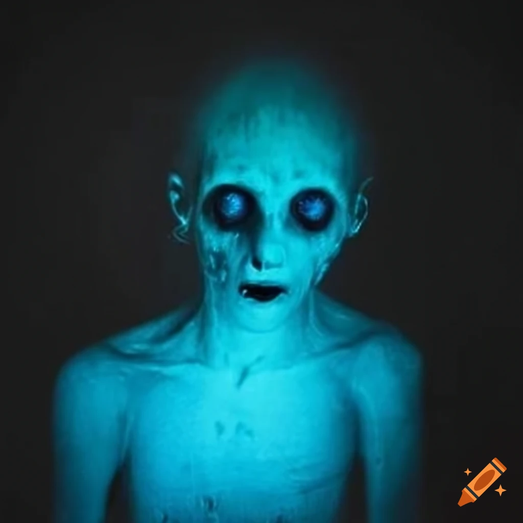 Image of a paranormal creature with glowing eyes on Craiyon