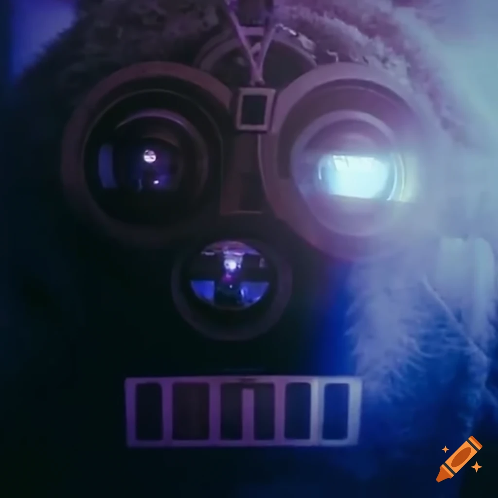 Photo realistic image of a giant furby endoskeleton on Craiyon