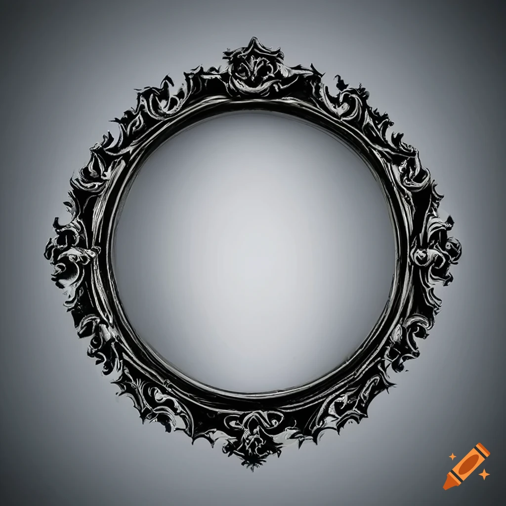 Round gothic frame with dark and elvish elements on Craiyon