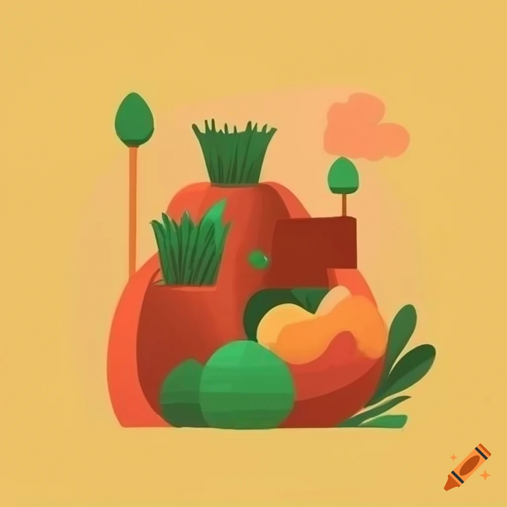 Minimalistic vector art of modern farming on Craiyon
