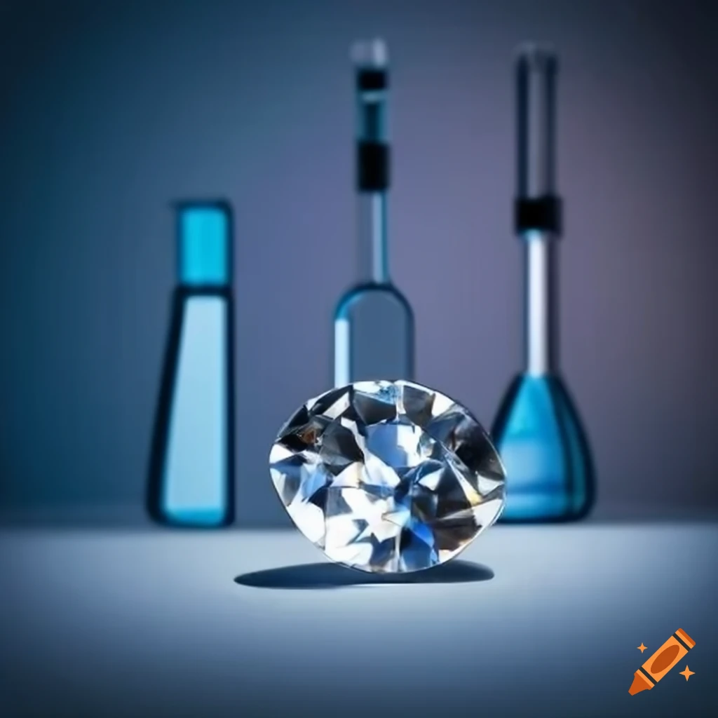 Lab-grown diamond with scientific instruments