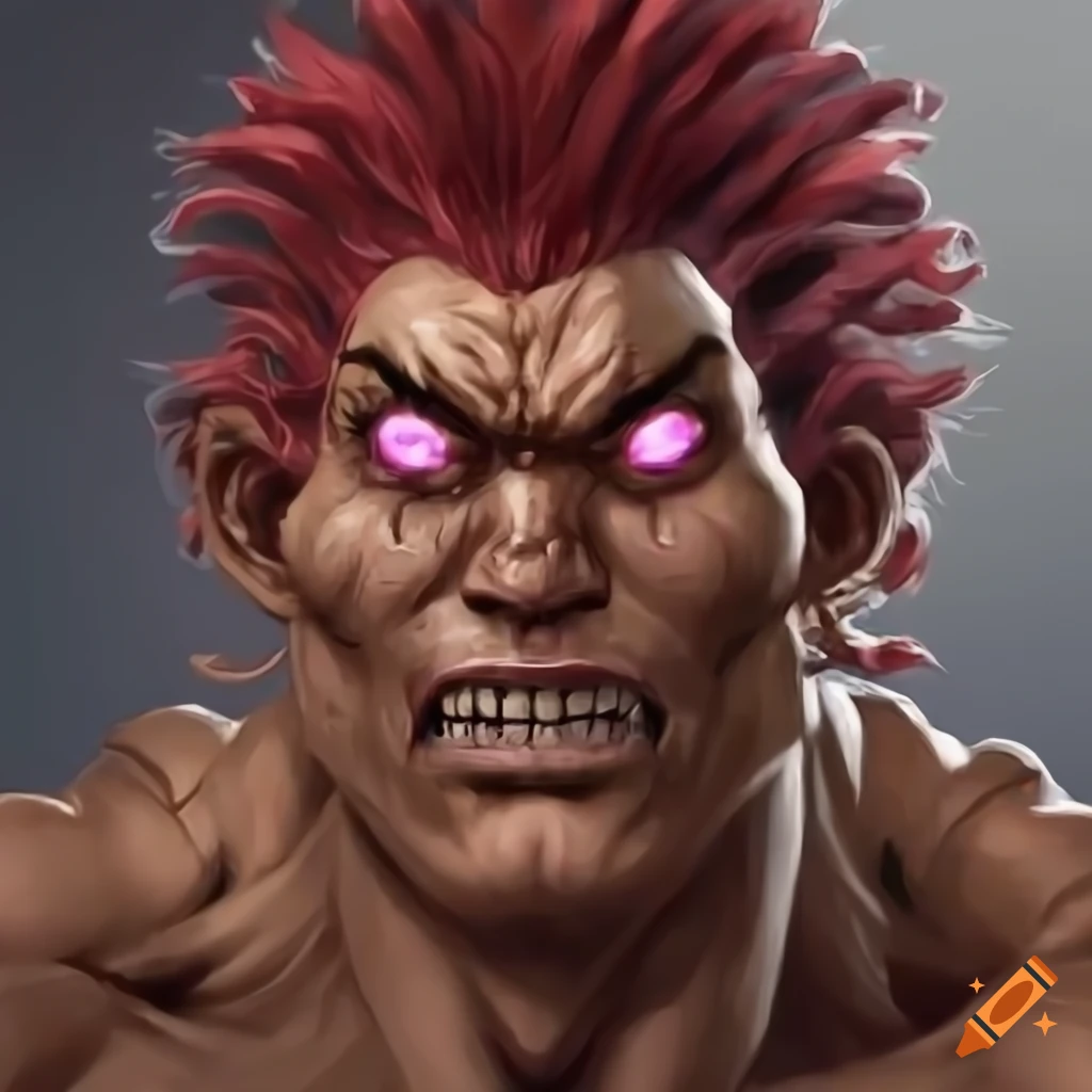 Photorealistic fantasy art of hanma yujiro