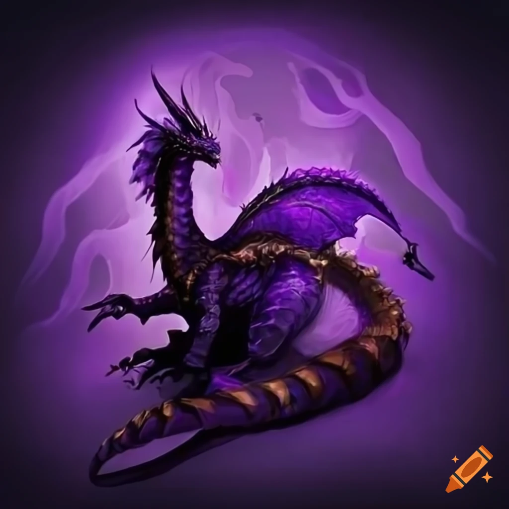Image of a dragon rider on a dark purple dragon