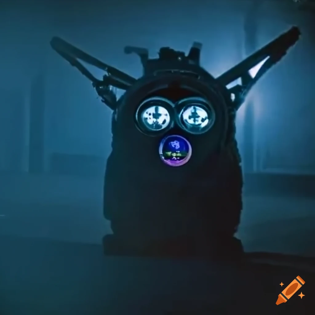Photo realistic image of a creepy furby endoskeleton on Craiyon