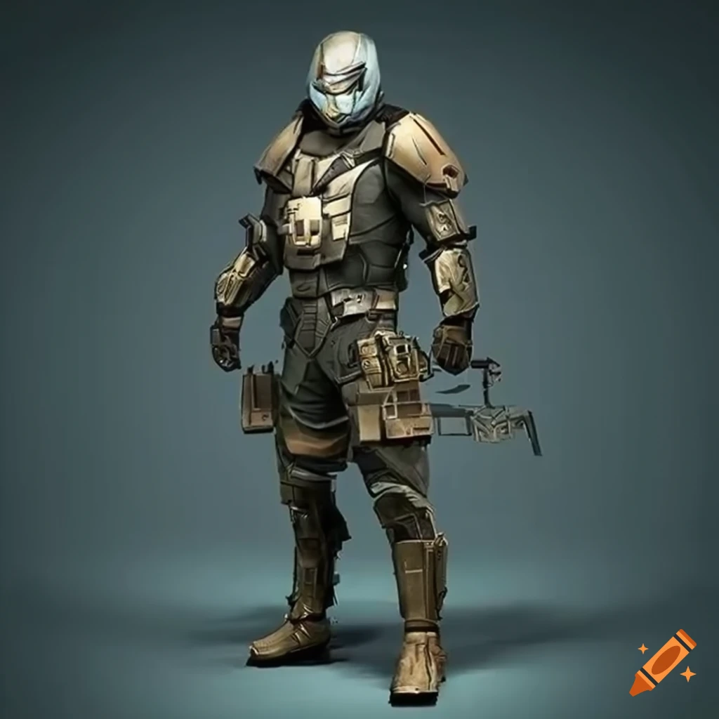 Hi-tech post-apocalyptic superhero armor on Craiyon