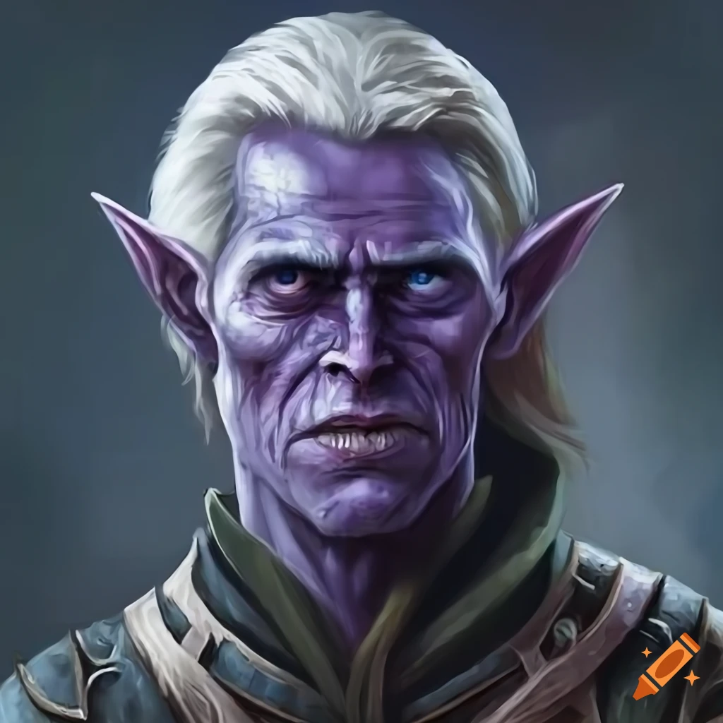 Photorealistic art of willem dafoe as a drow elf on Craiyon