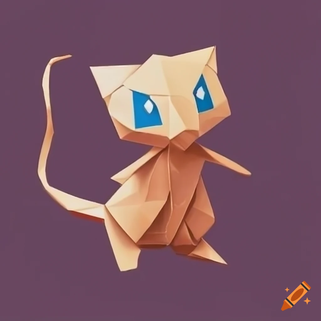Origami of mew, a pokemon character on Craiyon