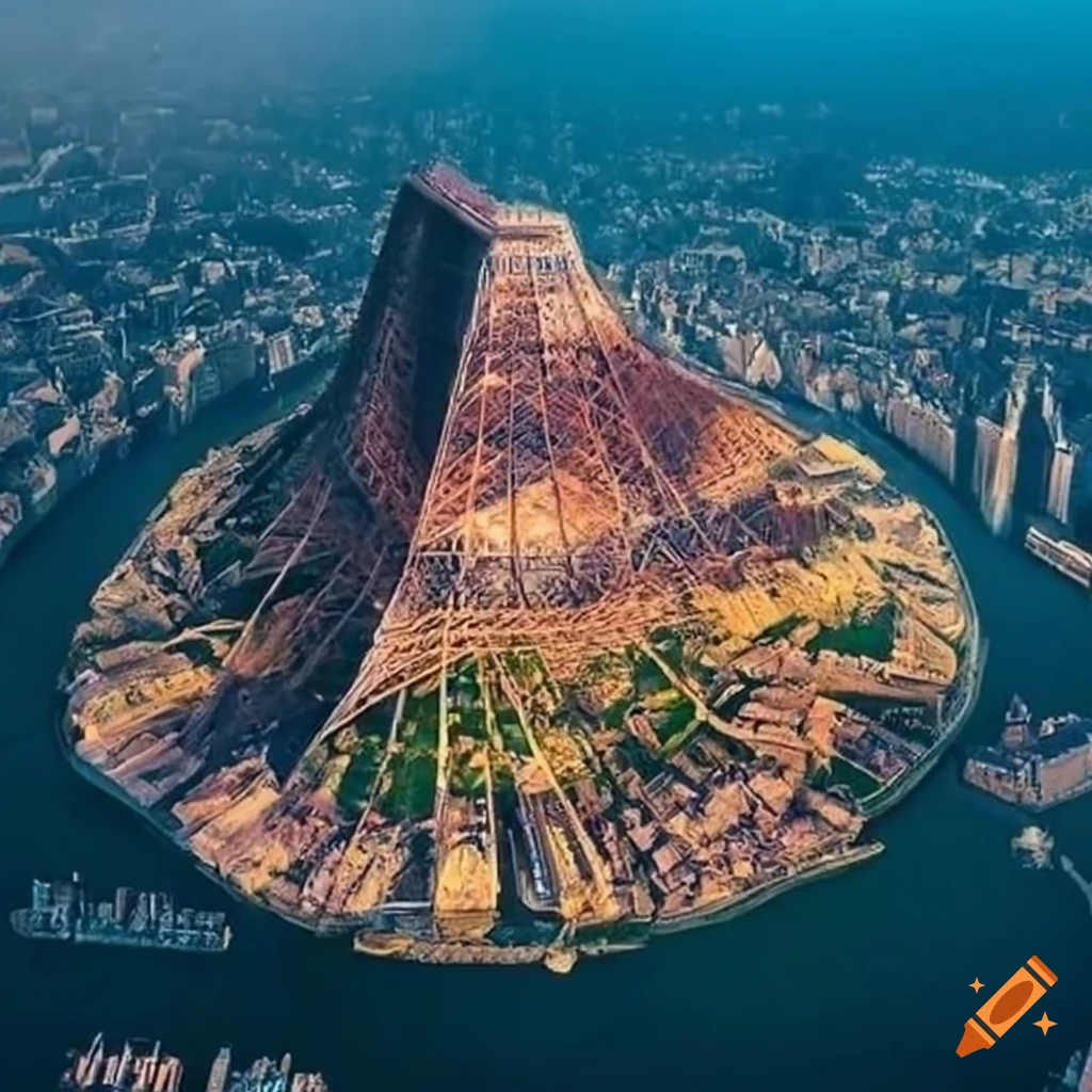 Stunning aerial view of paris on Craiyon
