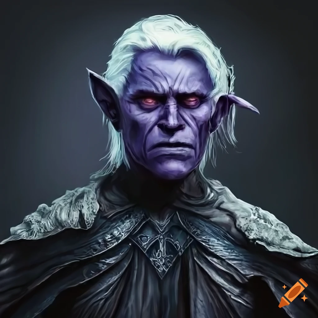 Photorealistic art of Willem Dafoe as a drow elf on Craiyon
