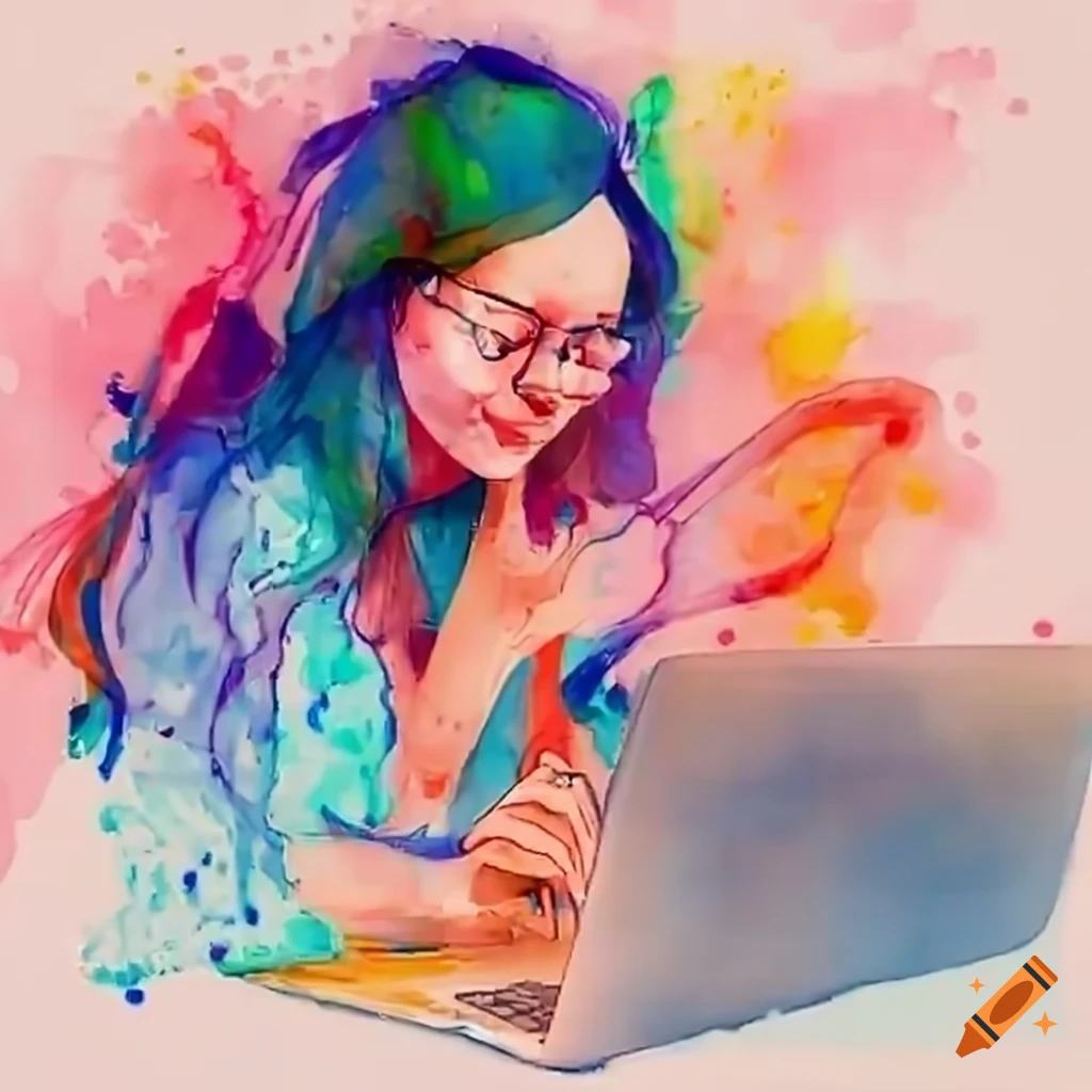 Couple coding on a laptop on Craiyon