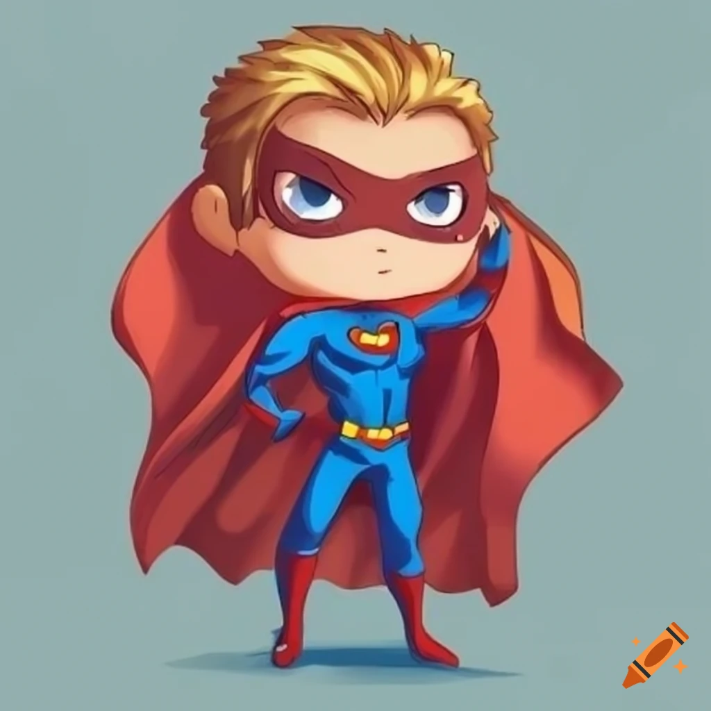 Funny chibi superhero illustration on Craiyon