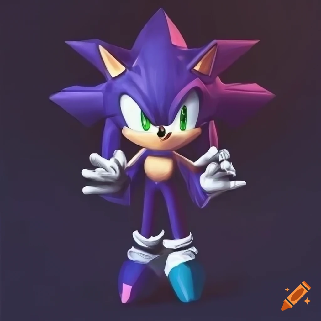 Geometric artwork of a female sonic in angular style