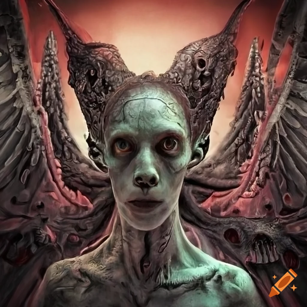 Artwork of lovecraft-inspired angels and demons on Craiyon