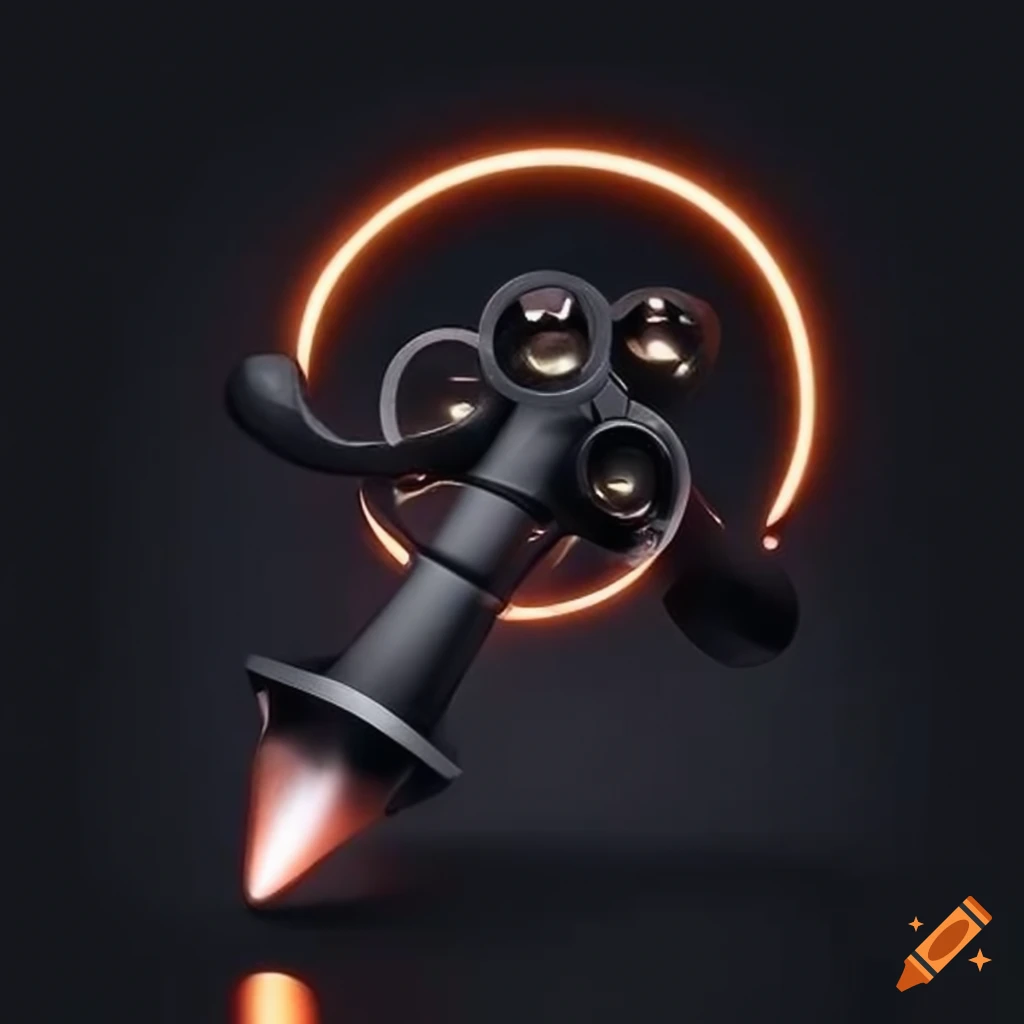 Black futuristic horn instrument with lights and buttons on Craiyon