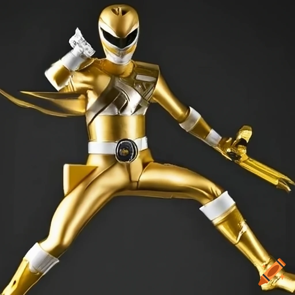 Gold power ranger action figure on Craiyon