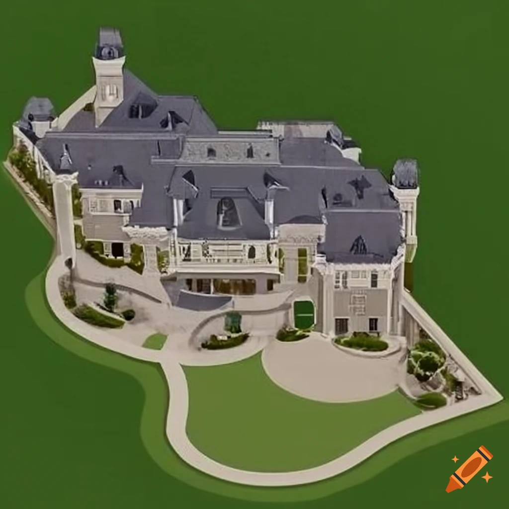 Floorplan of a mansion on Craiyon