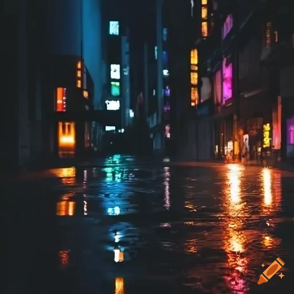 Hd image of a rainy night in tokyo on Craiyon
