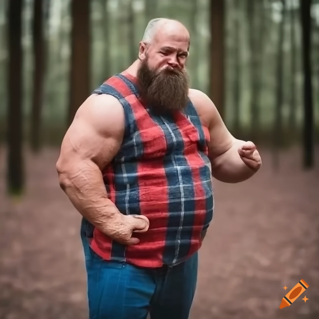 Photo of a strong bearded old man in a forest on Craiyon