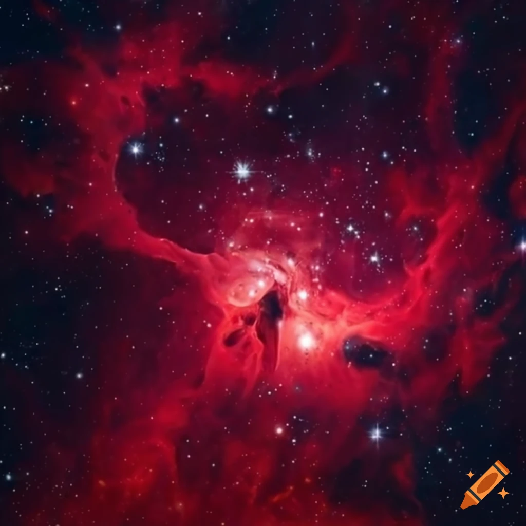 Abstract red nebula in deep space on Craiyon