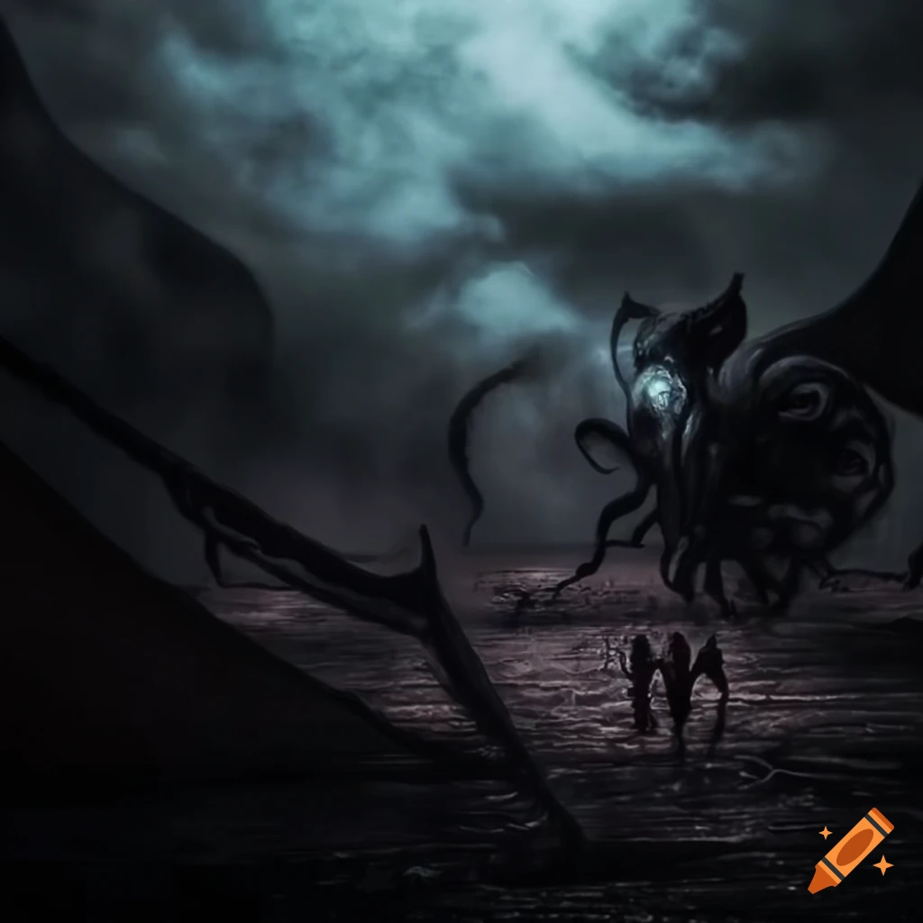 Illustration of lovecraftian angels and demons