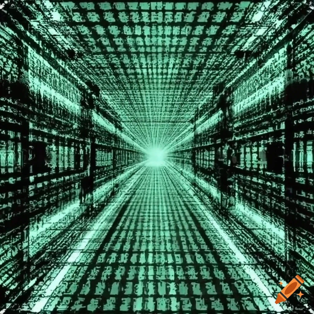 Matrix-inspired computer background on Craiyon