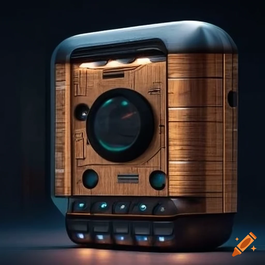 Futuristic wooden communication device