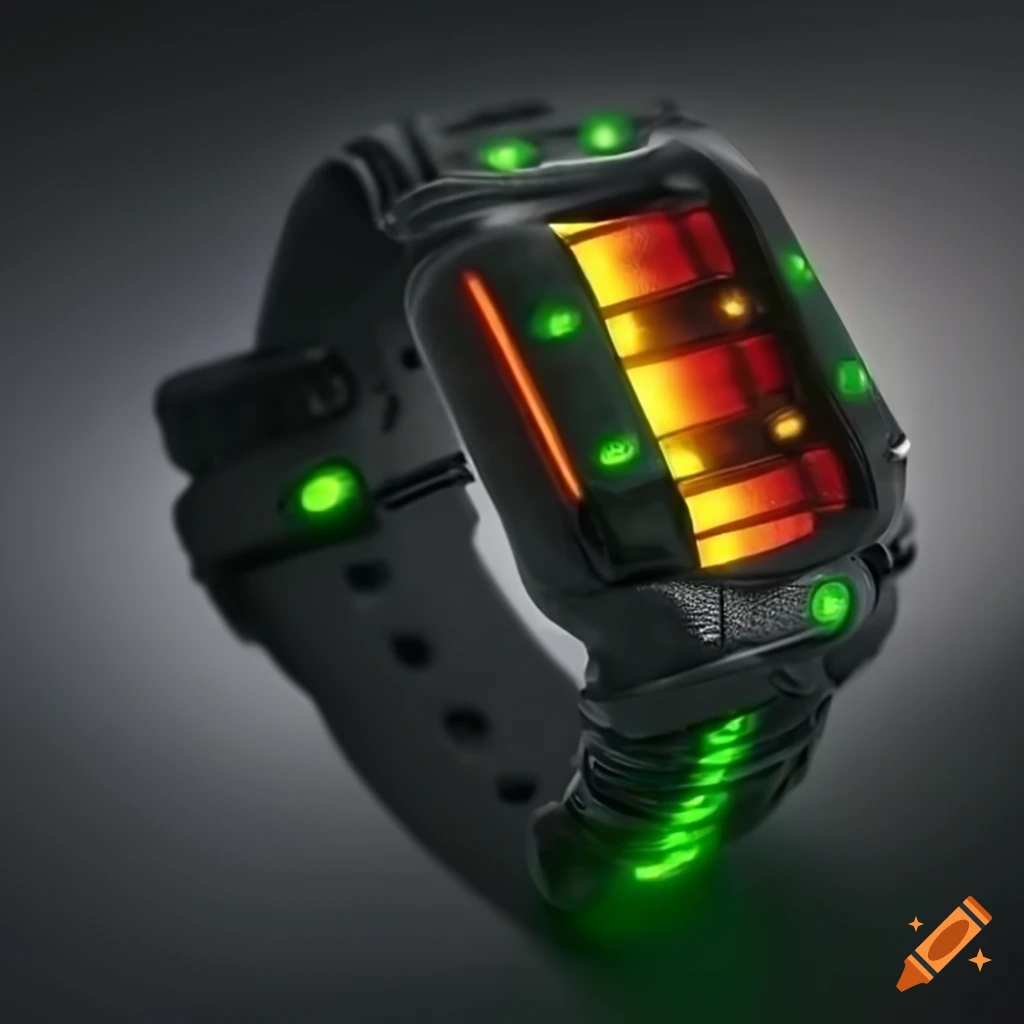 Black military wrist band with indicator lights