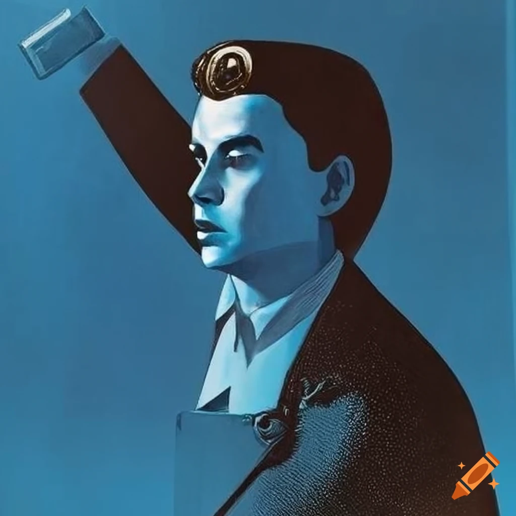 Blue and black soviet era propaganda poster