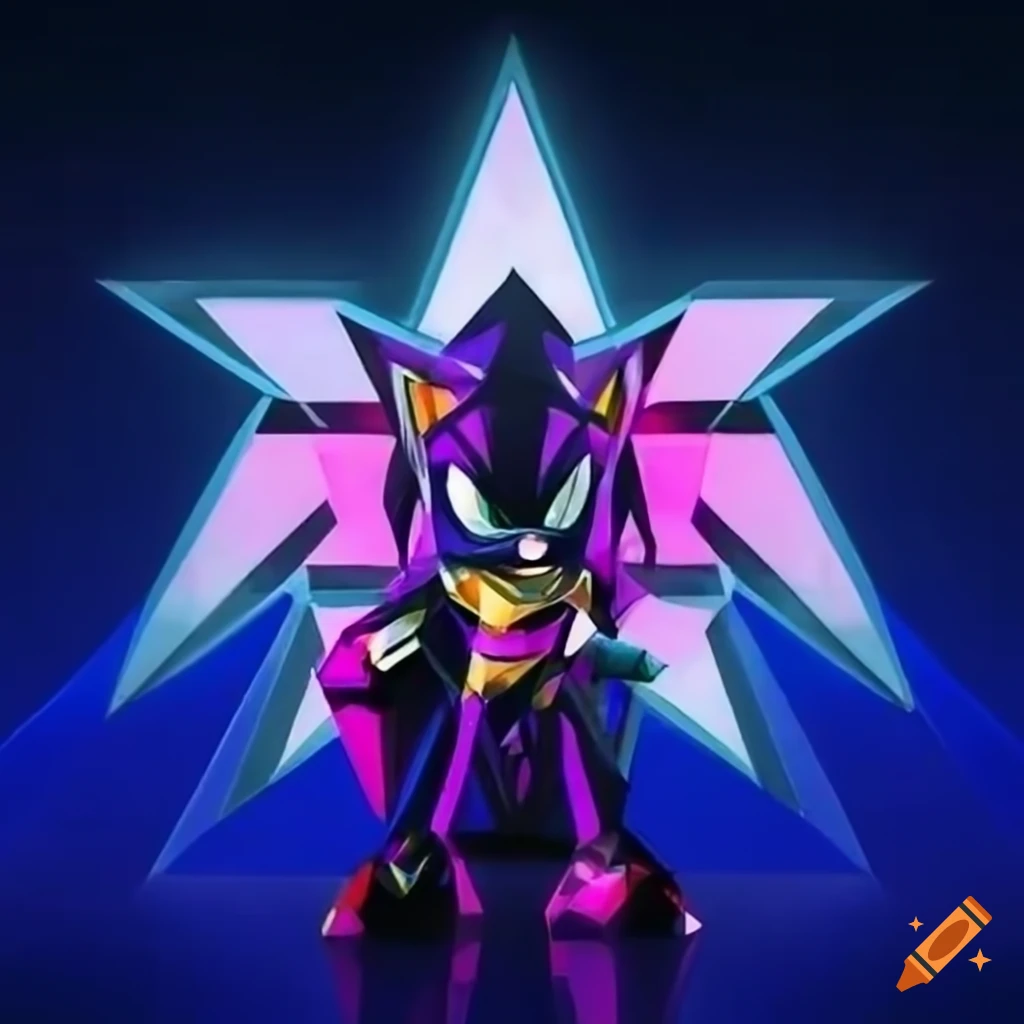 Geometric artwork of female sonic character on Craiyon