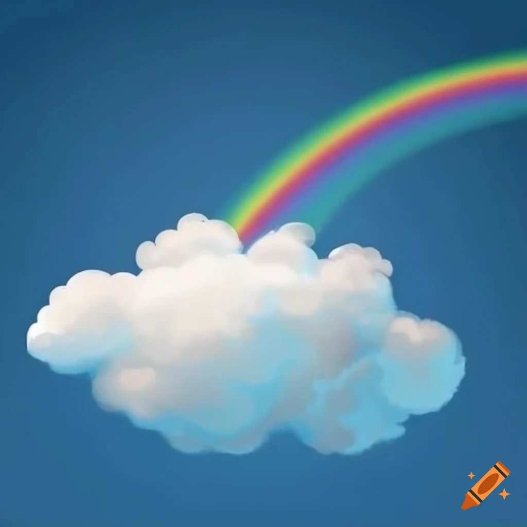 Vibrant comic-style rainbow in the sky on Craiyon