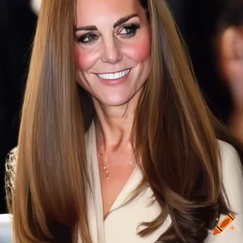 Kate Middleton getting her hair trimmed backstage at a fashion show on ...