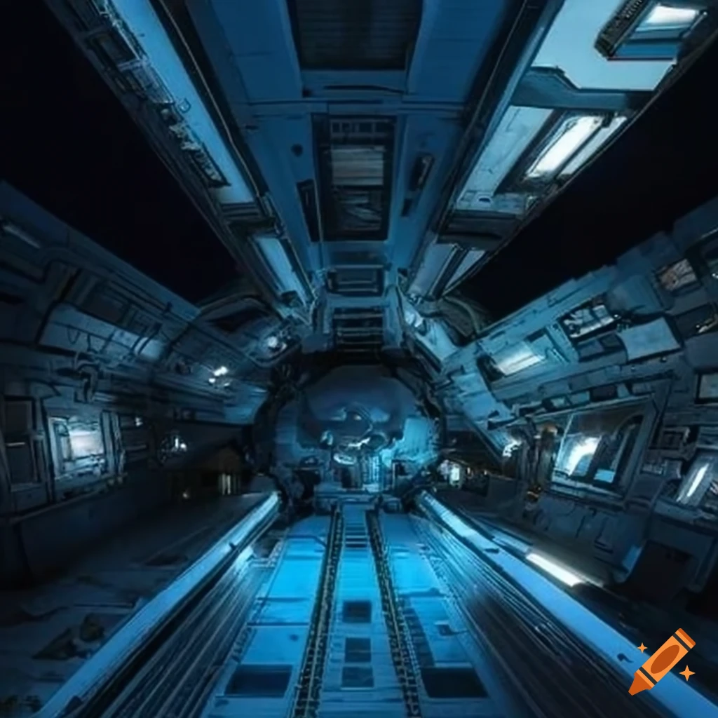Interior view of a space station on Craiyon