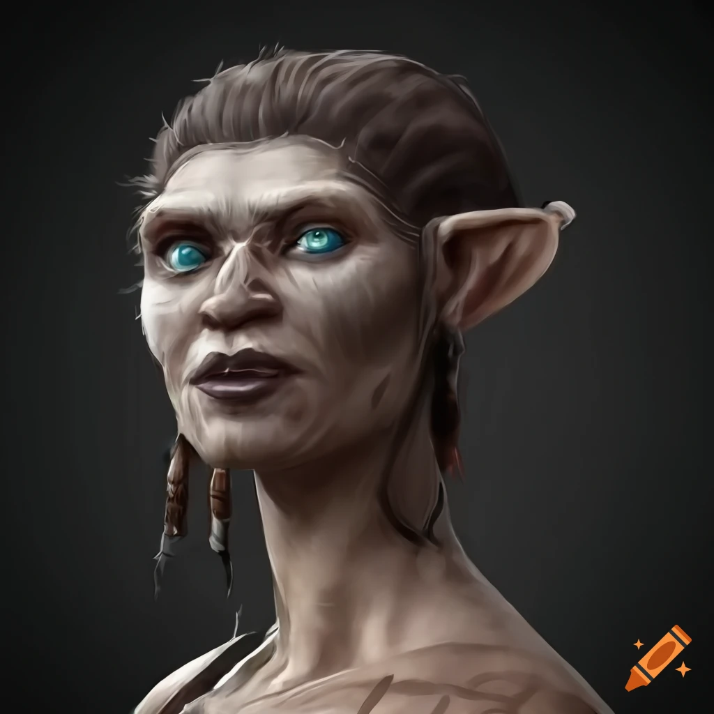 Dnd goliath female character with tribal markings on Craiyon