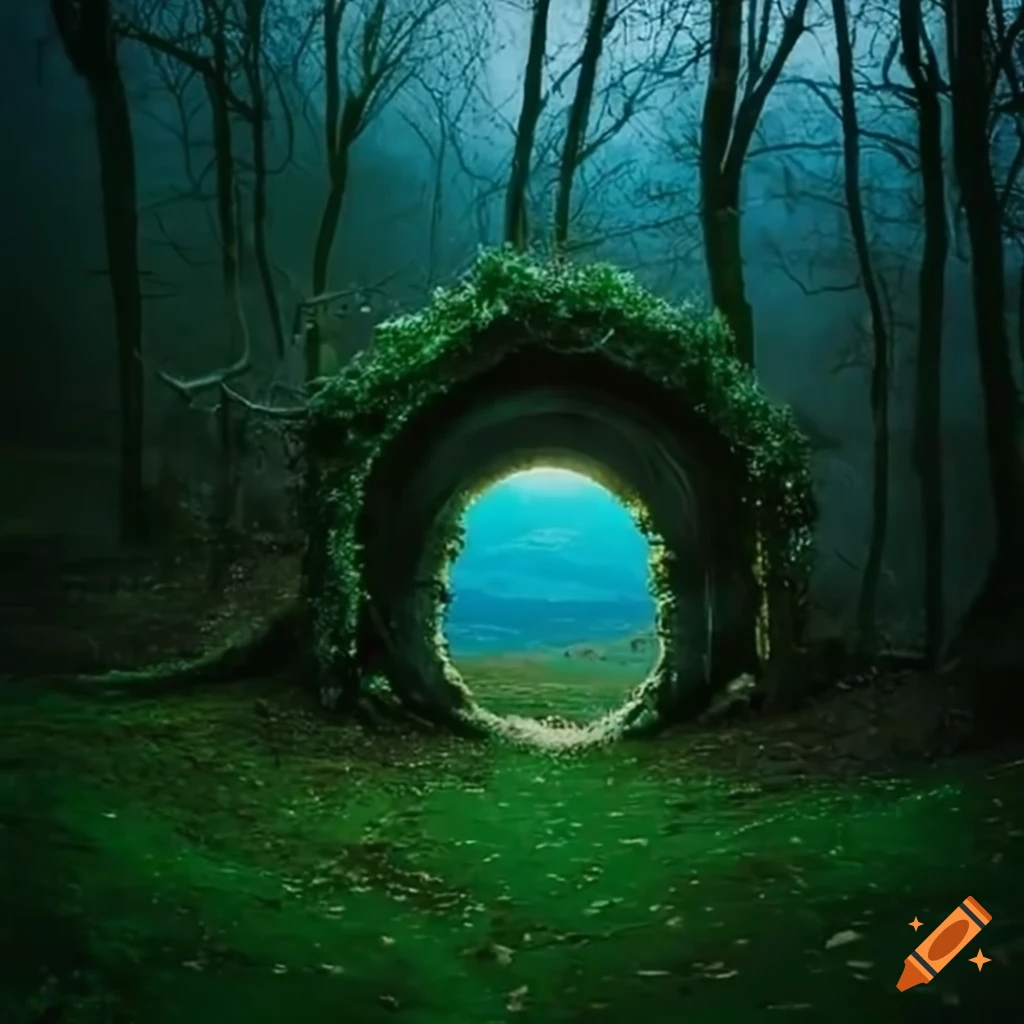 Magical portal in a breathtaking landscape on Craiyon