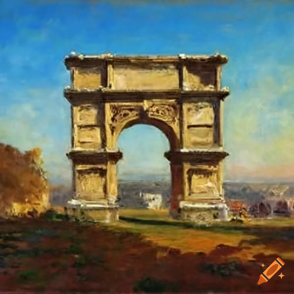 Claude monet's painting of arch of titus on Craiyon