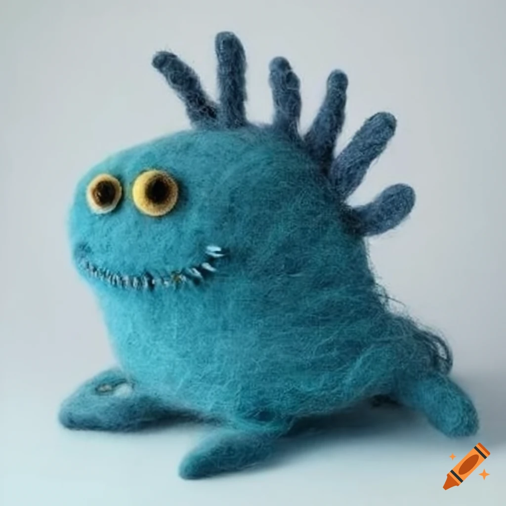 Felted wool sea monsters on Craiyon