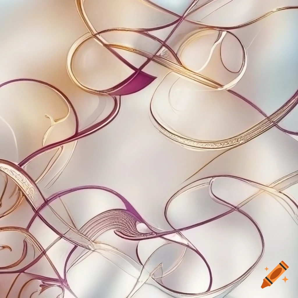 Abstract design of interlocking silver leaves on a colorful background ...
