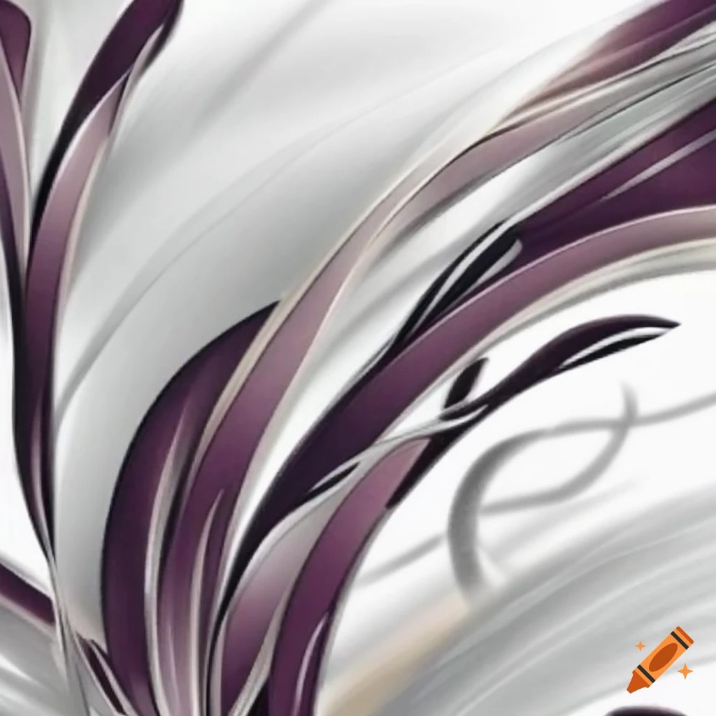 Abstract design of interlocking silver leaves on a multicolored ...