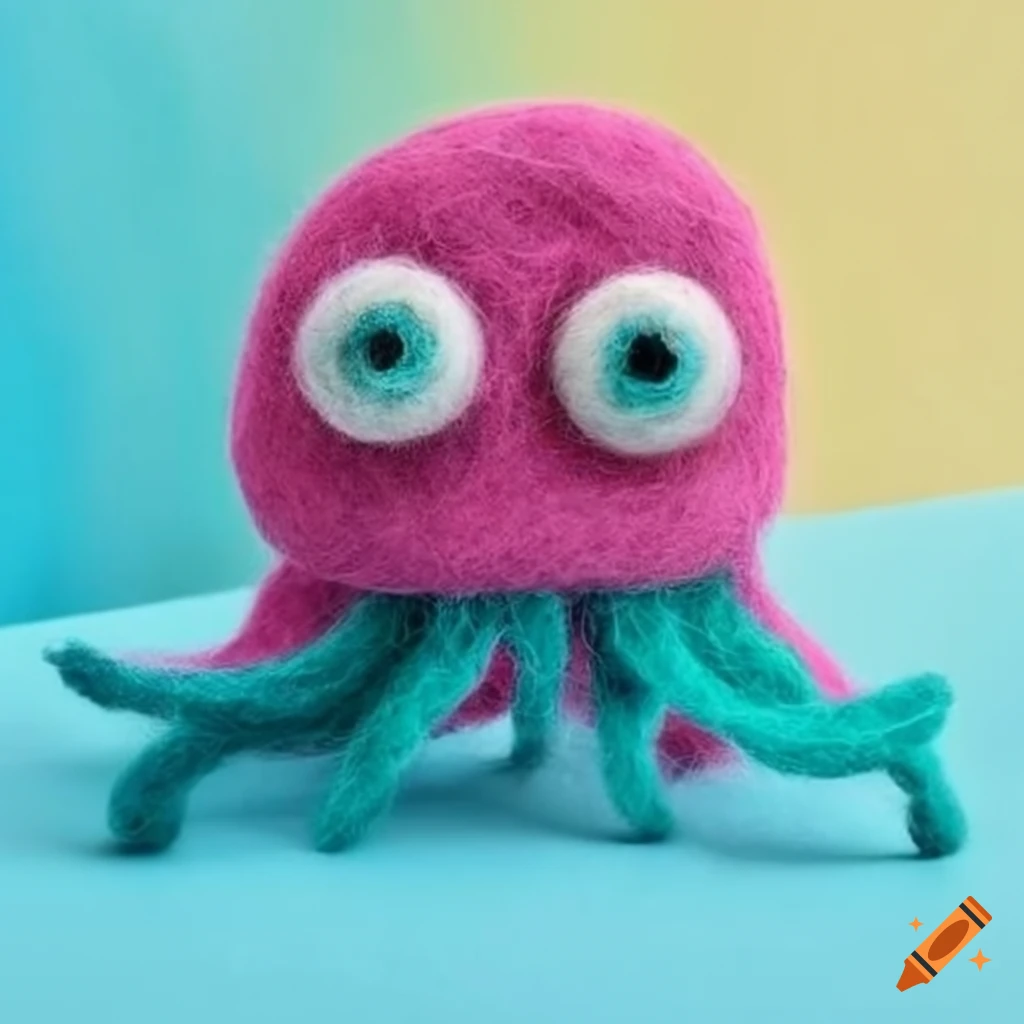 Felted wool sea monsters on Craiyon