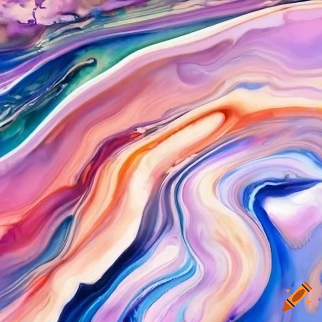 Swirling flow of spring watercolors