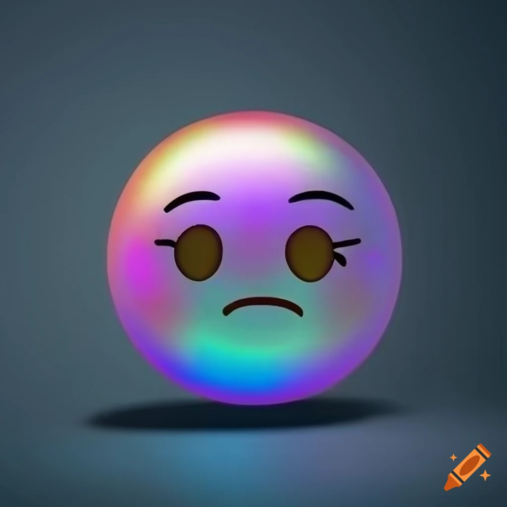 Iridescent smiley face emoji on Craiyon