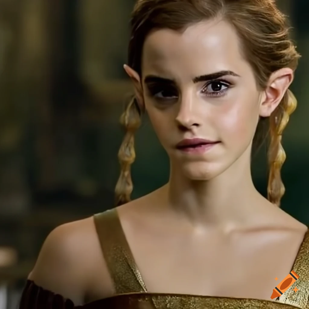 Emma Watson as an elf on Craiyon