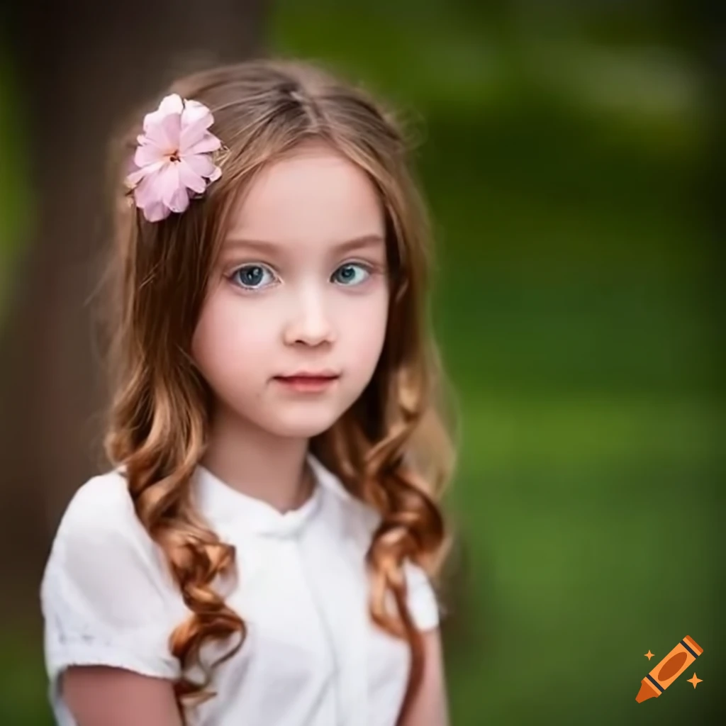 Portrait of a cute girl on Craiyon