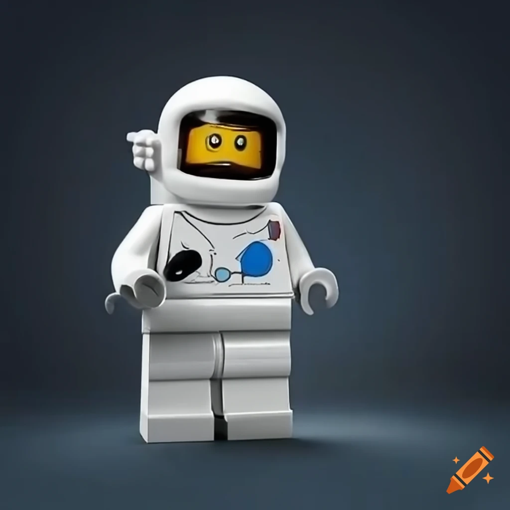 Excited smiling lego spaceman on Craiyon