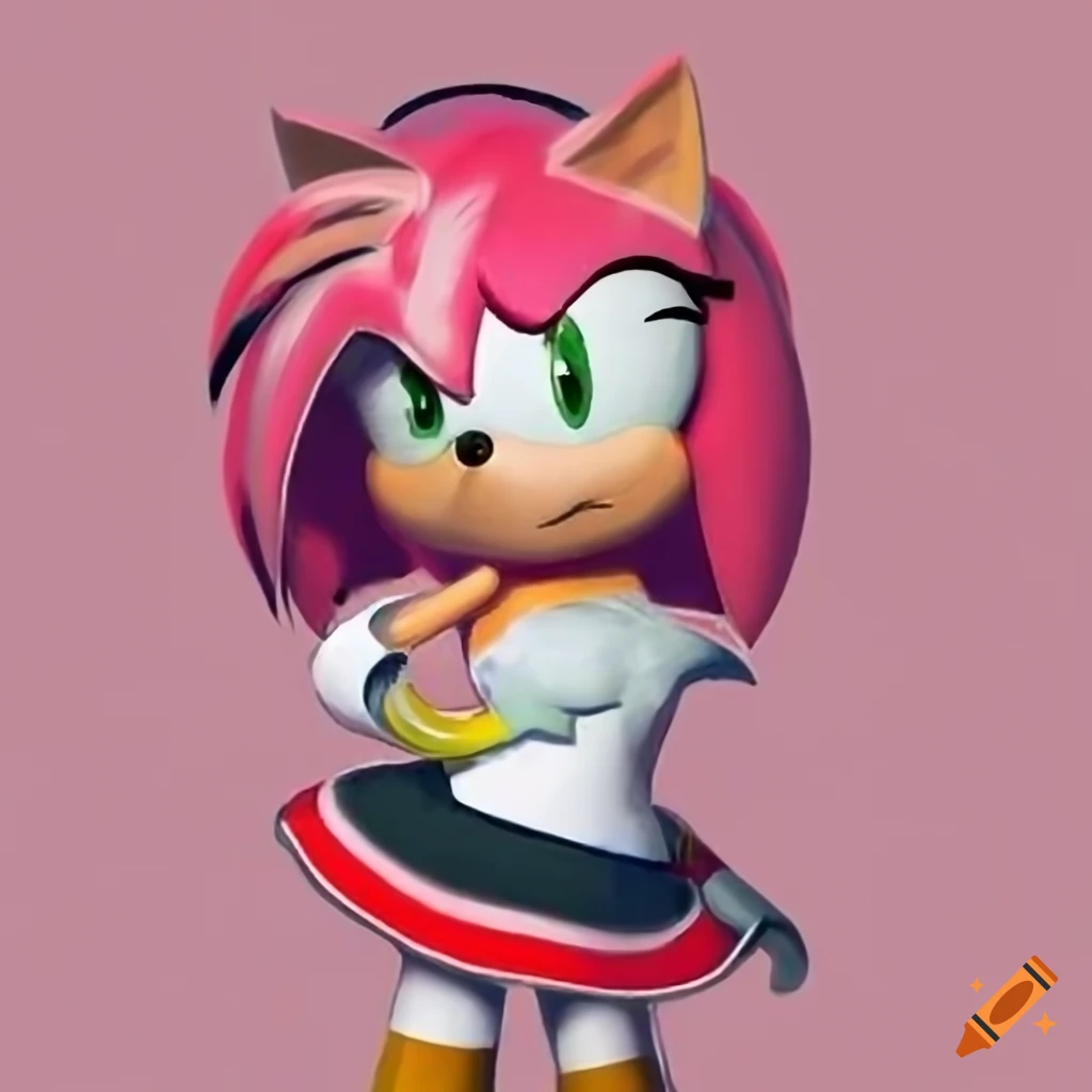 Character artwork of amy rose from a video game on Craiyon
